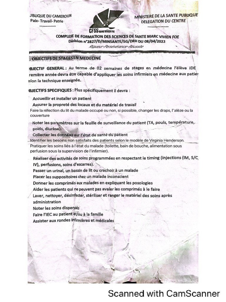 objectifs de stage | PDF