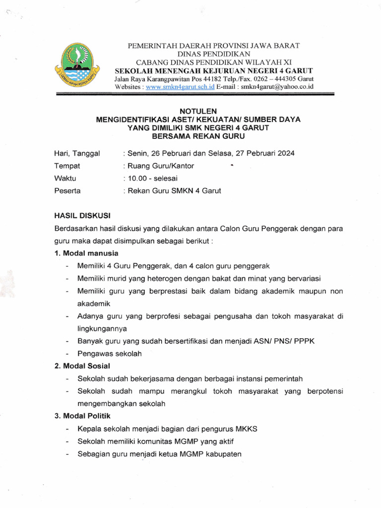 Notulen Rekan Guru - 20240302 - 0001 | PDF