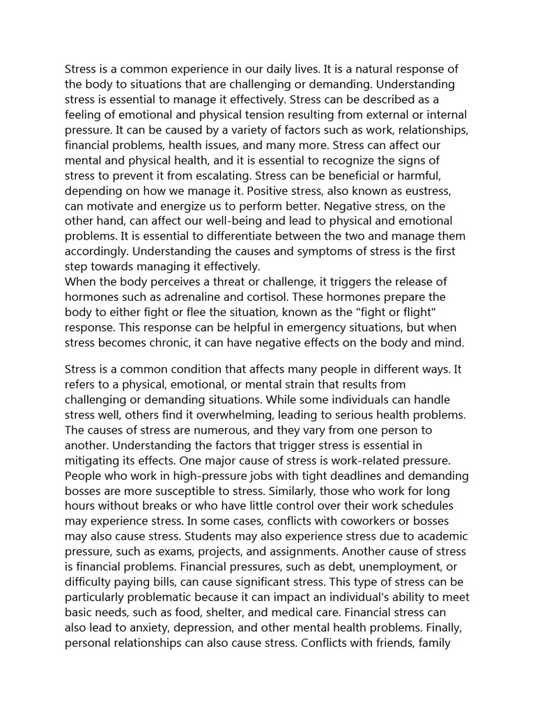 Understanding Stress Models and Management | PDF