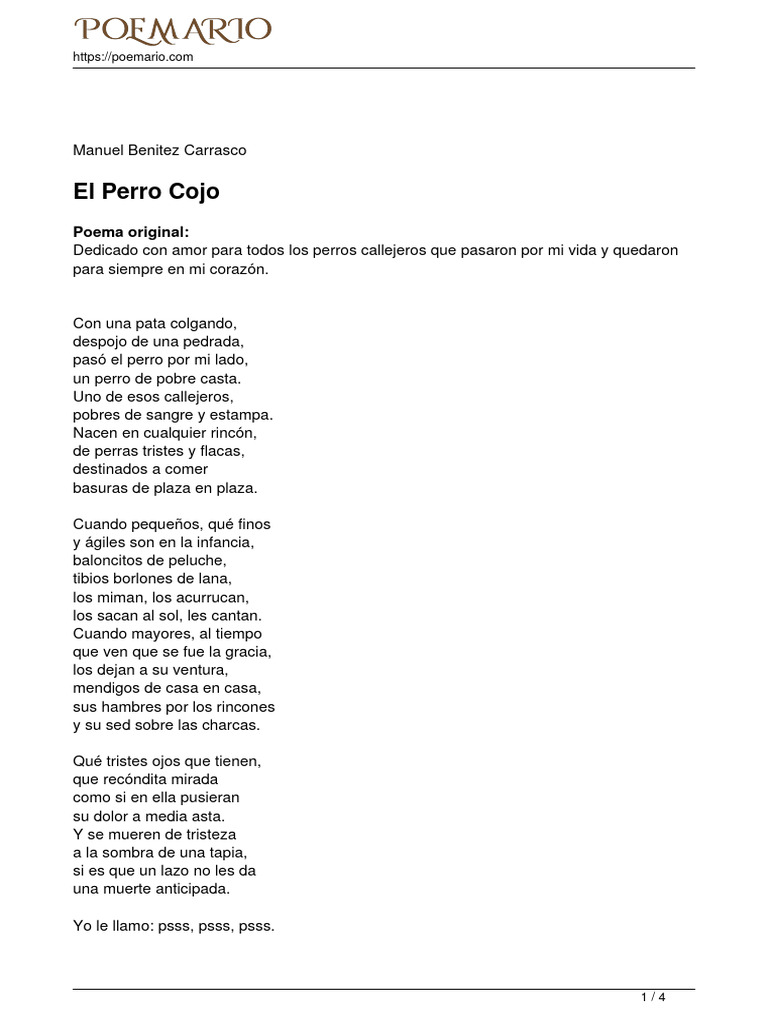 El Perro Cojo | PDF | Poesía