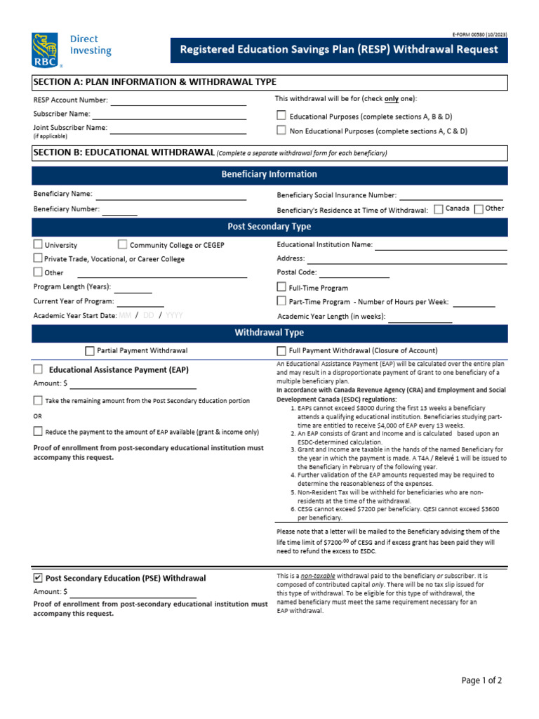 Resp Withdrawal Request | Download Free PDF | Money | Personal Finance