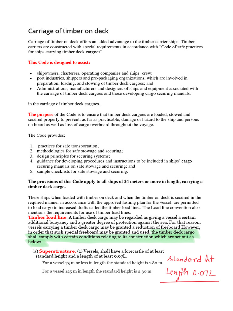 Timber Notes PH 1 Class 2 | PDF | Ships | Cargo