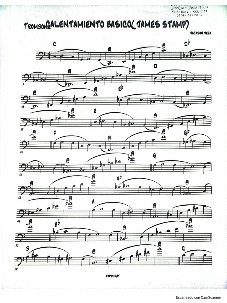 Calentamiento Basico Trombon - Jackson Vera | PDF