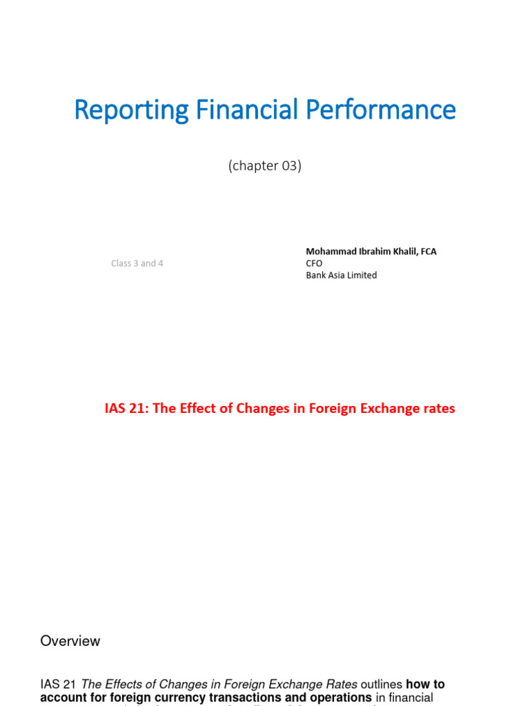 Class 3 & 4 Chapter 3. Reporting Financial Performance | PDF | Exchange Rate | Currency