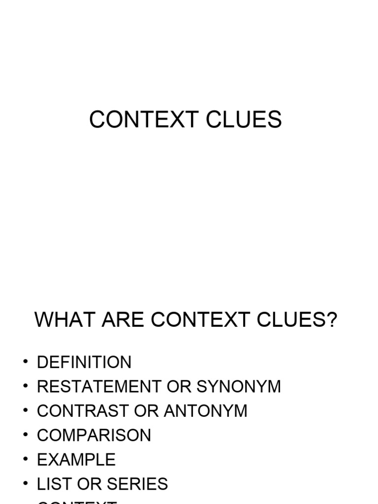 Context Clues | PDF | Punctuation | Clergy