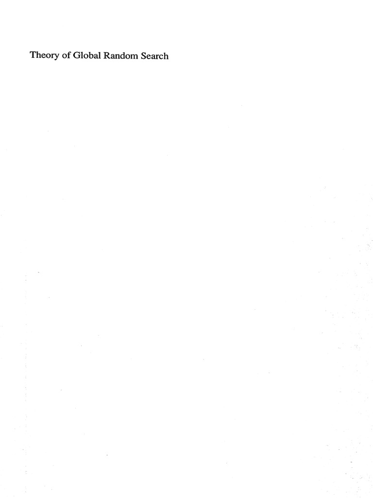 Theory of Global Random Search | PDF | Mathematical Optimization | Statistics