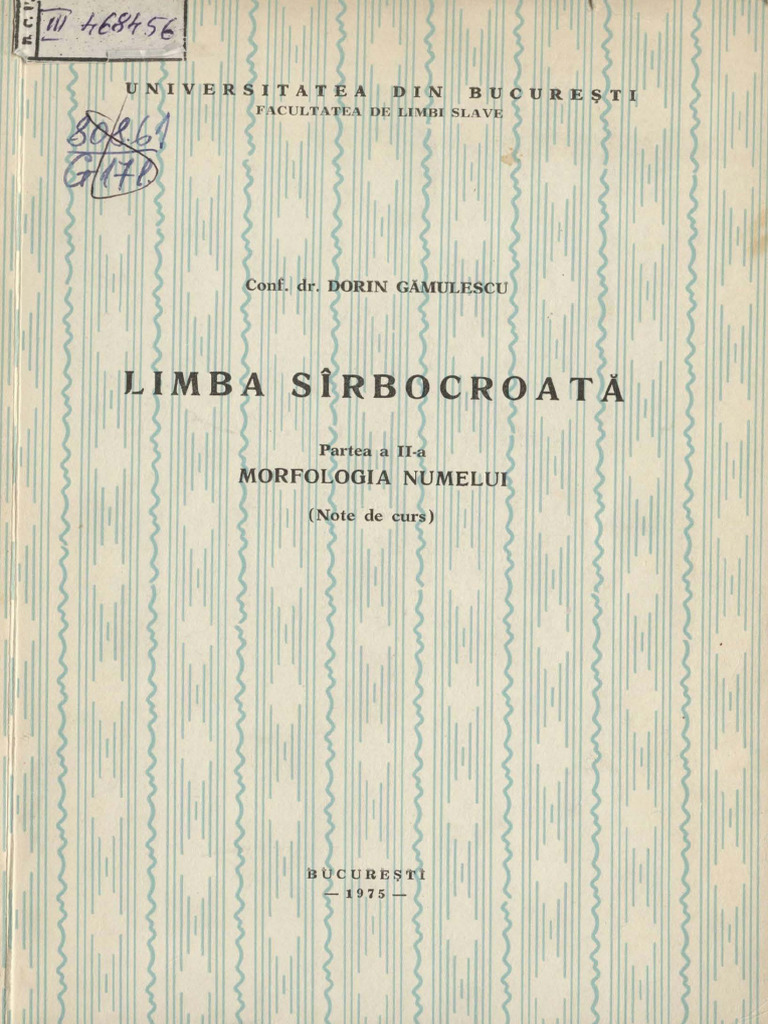 Gamulescu Limba-Sirbocroata II Morfologia-Numelui 1975 | PDF