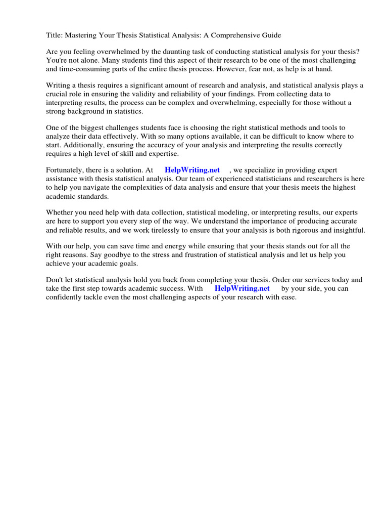 Thesis Statistical Analysis Sample | PDF | Career & Growth | Computers