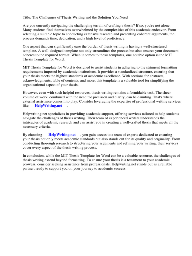 Thesis Template Word Mit | PDF
