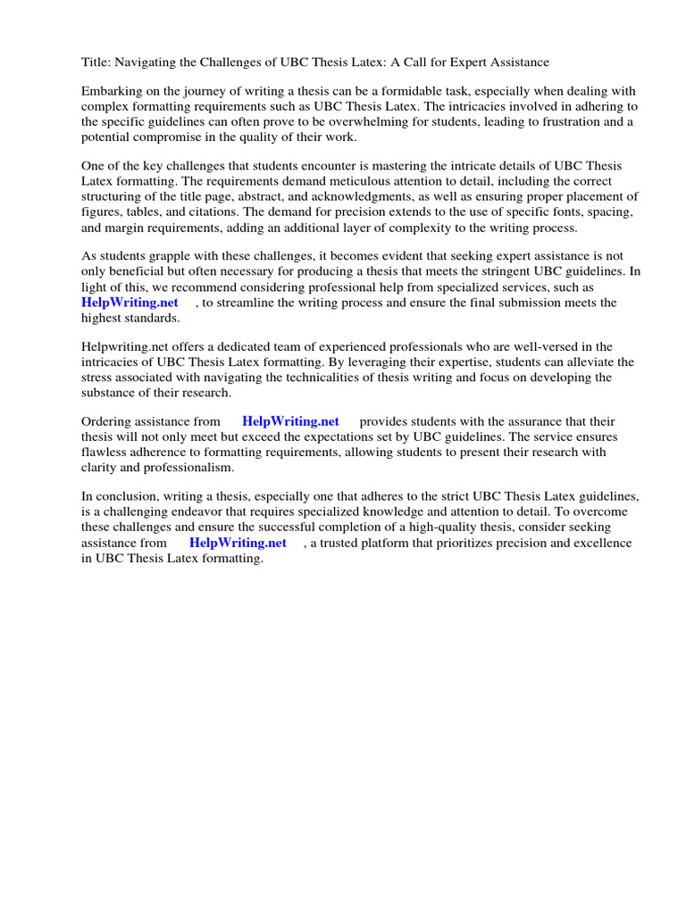 Ubc Thesis Latex | PDF | Thesis | Te X