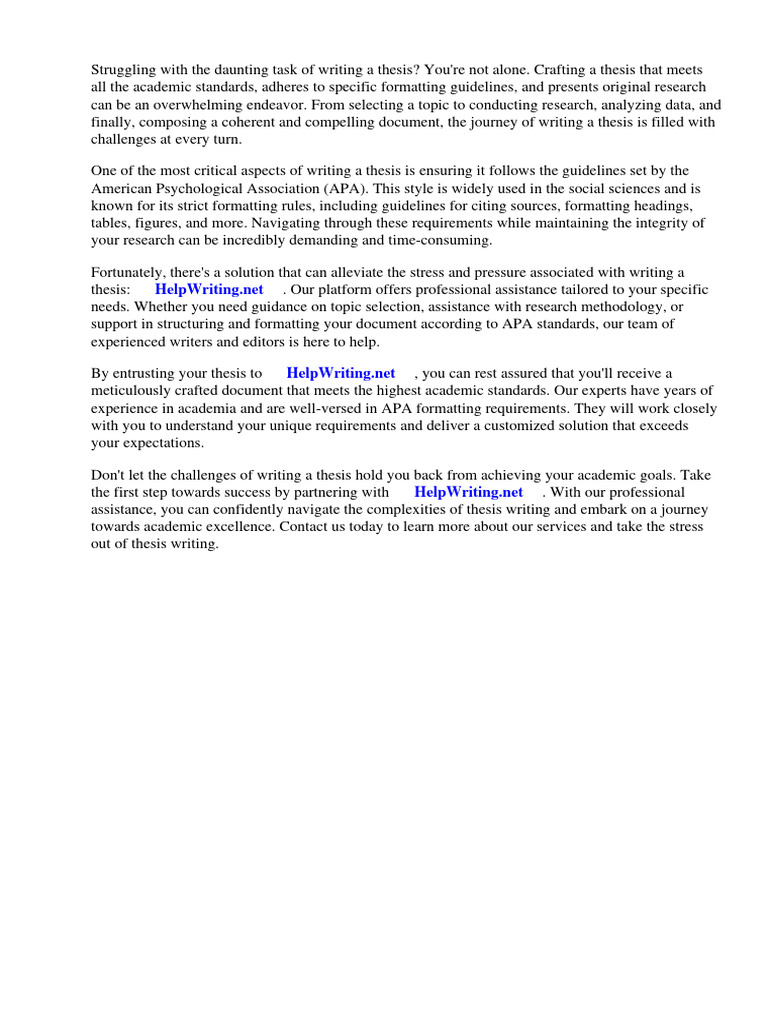 Thesis Apa Sample | PDF | Apa Style | Citation