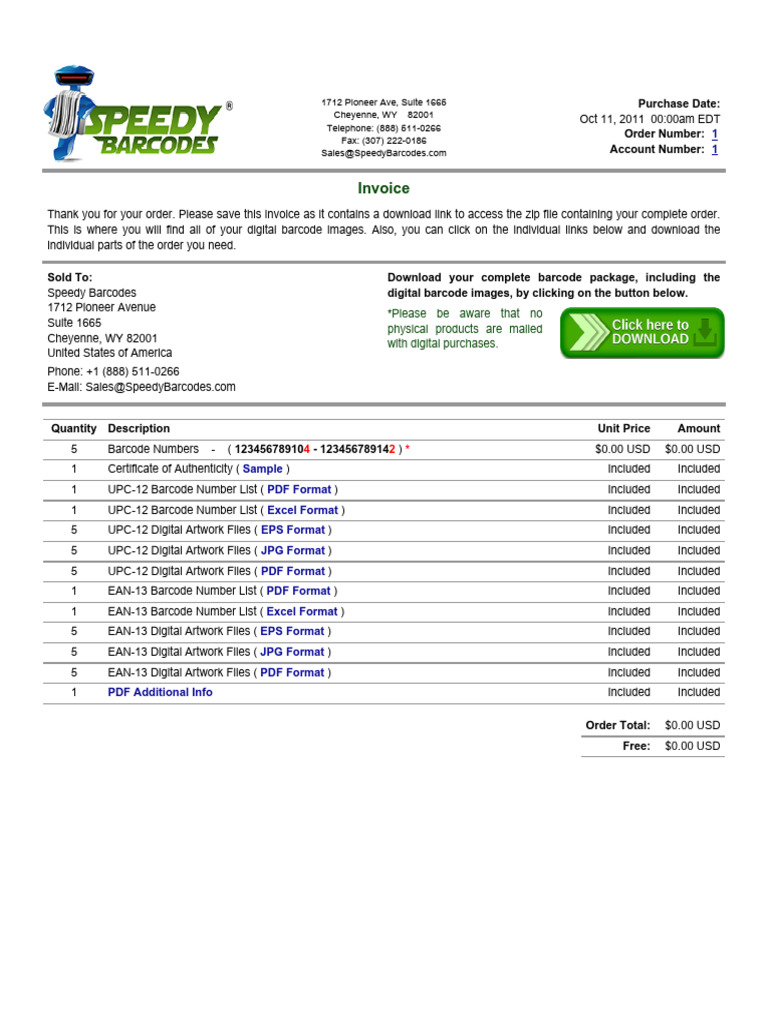 Speedy Invoice Sample | PDF | Service Industries | Telecommunications