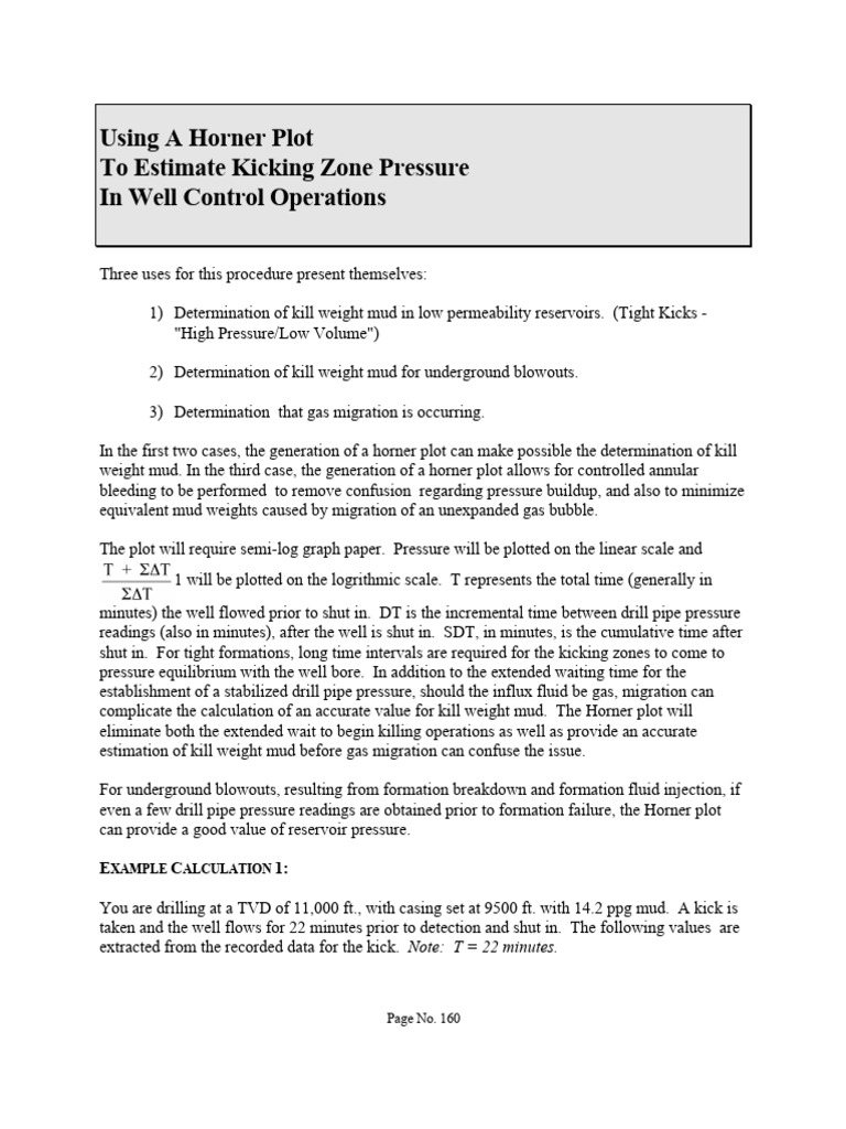 Using A Horner Plot in Well Control | PDF