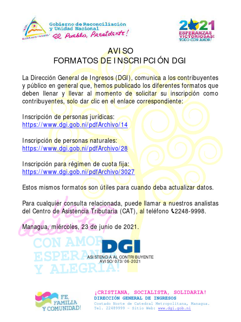 Comunicado Formato DGI | PDF
