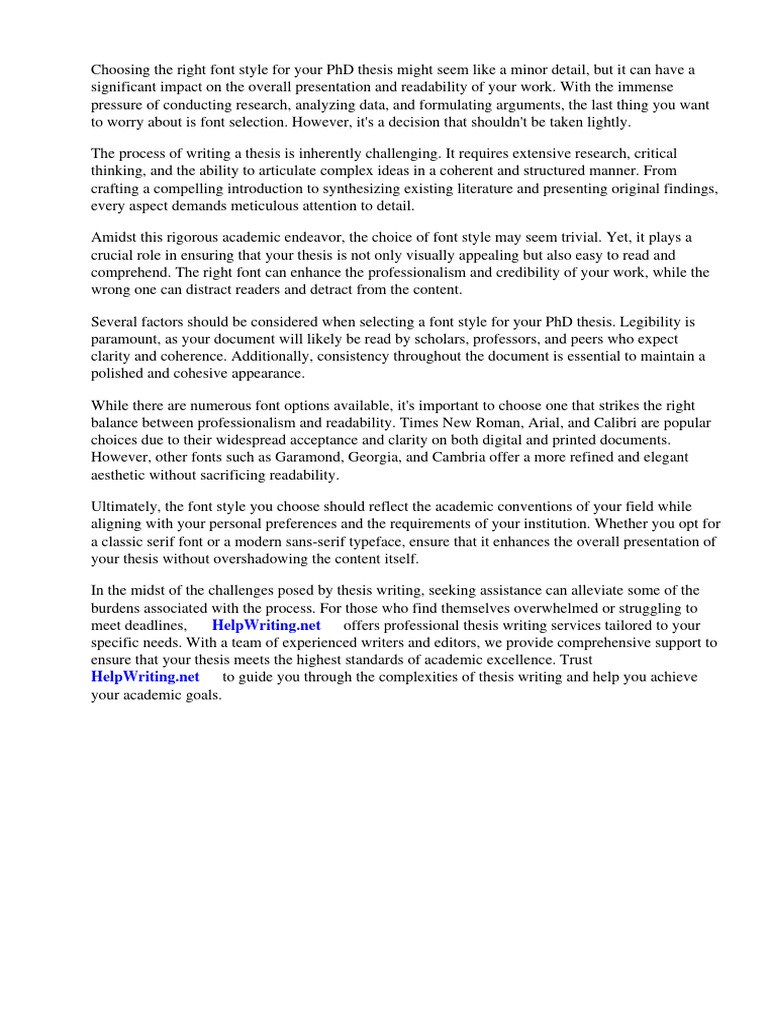 PHD Thesis Font Style | PDF | Thesis | Typefaces