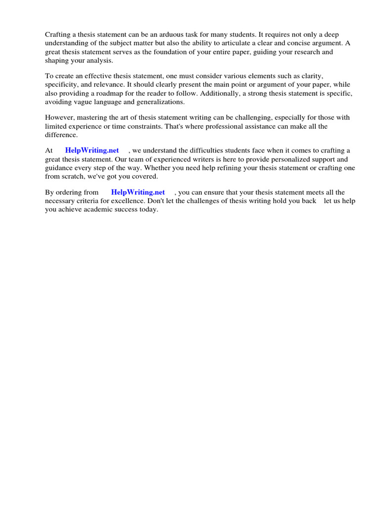Elements of A Great Thesis Statement | PDF | Essays | Thesis