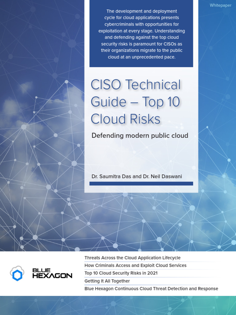10 Cloud Risks CISO Whitepaper | PDF | Cloud Computing | Security