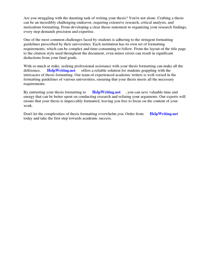 Ttu Thesis Formatting | PDF