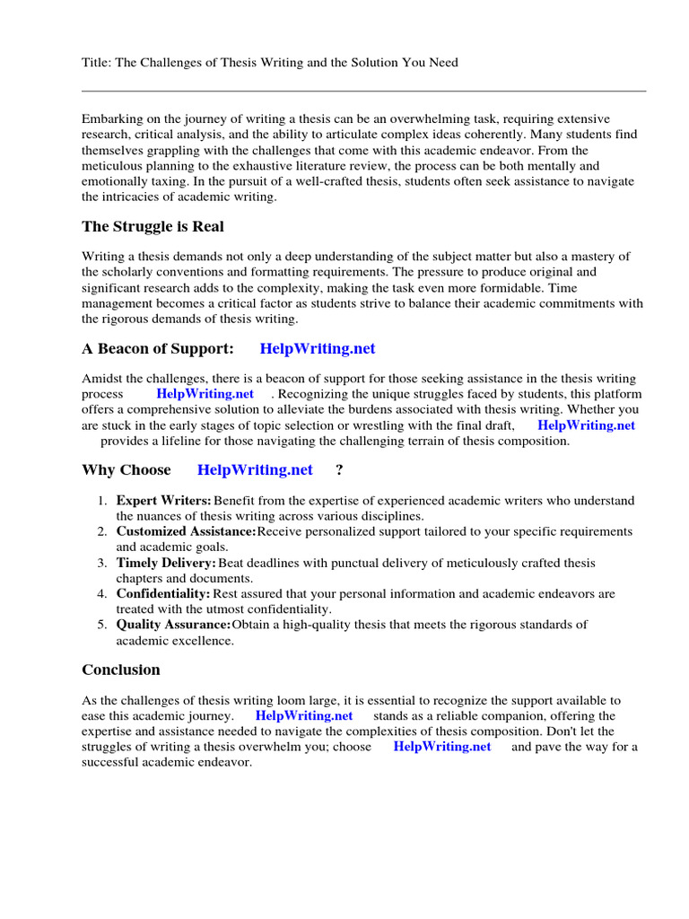 Hulp Bij Schrijven Thesis | PDF