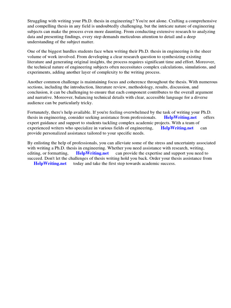 PHD Thesis Engineering PDF | PDF