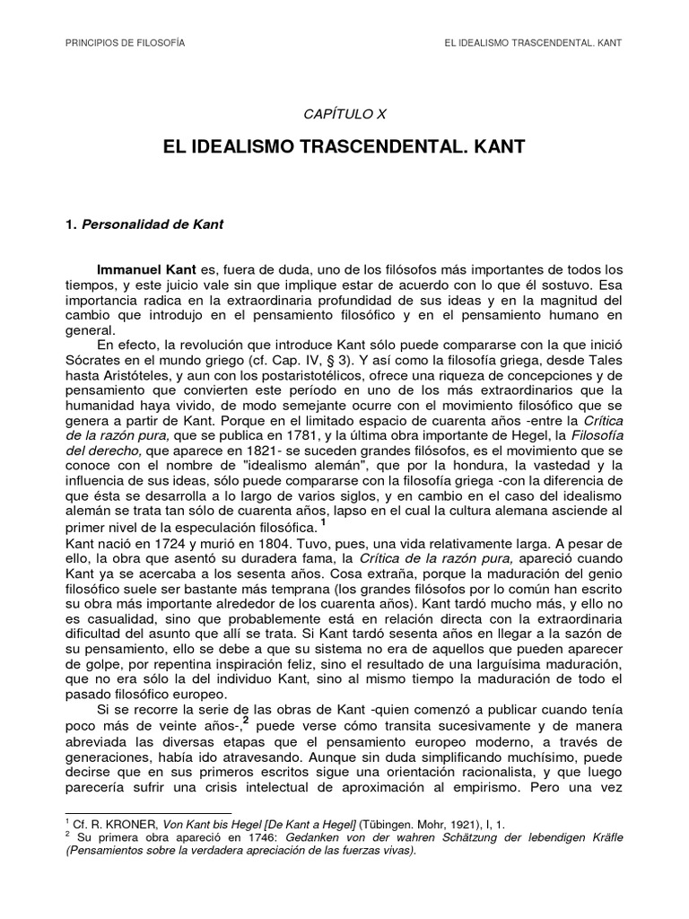Kant y Hegel de Carpio | PDF | Immanuel Kant | Empirismo
