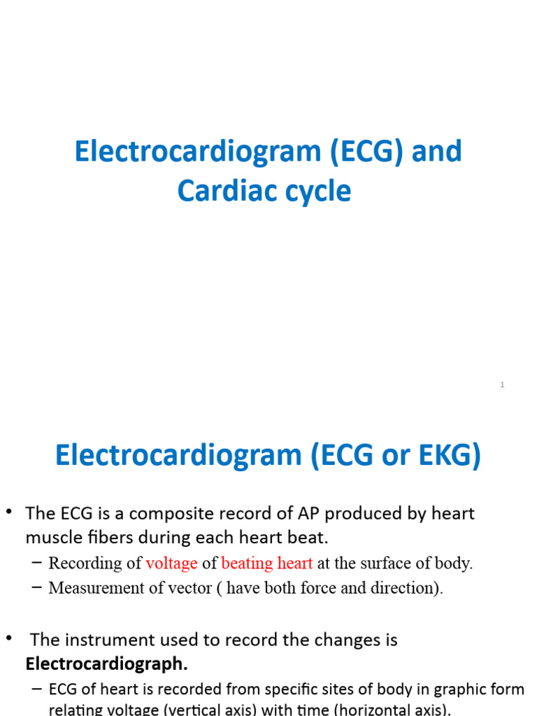 9) Electrocardiogram (ECG) and Cardiac Cycle | PDF