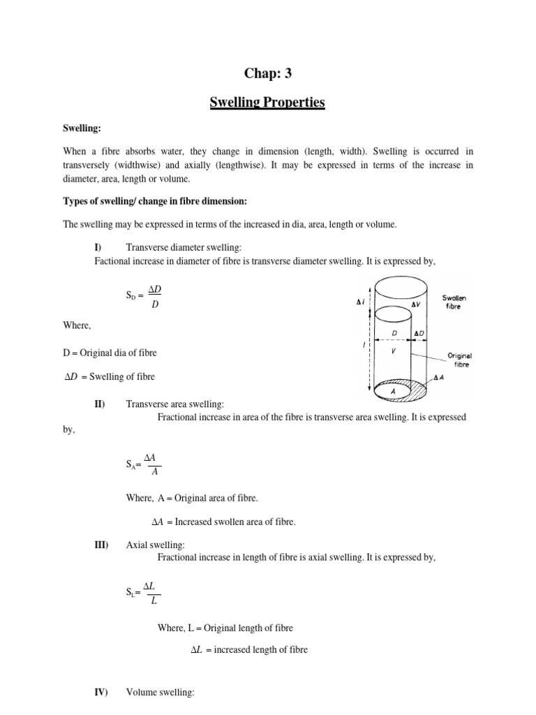 Swelling Properties of Fibers and Fabrics | PDF