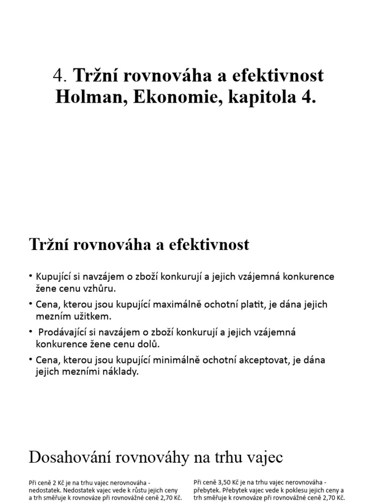 Tržní Rovnováha A Efektivnost | PDF