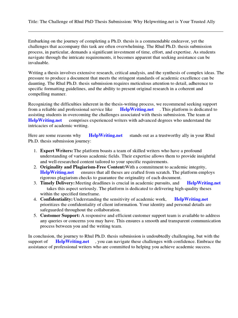 Rhul PHD Thesis Submission | PDF