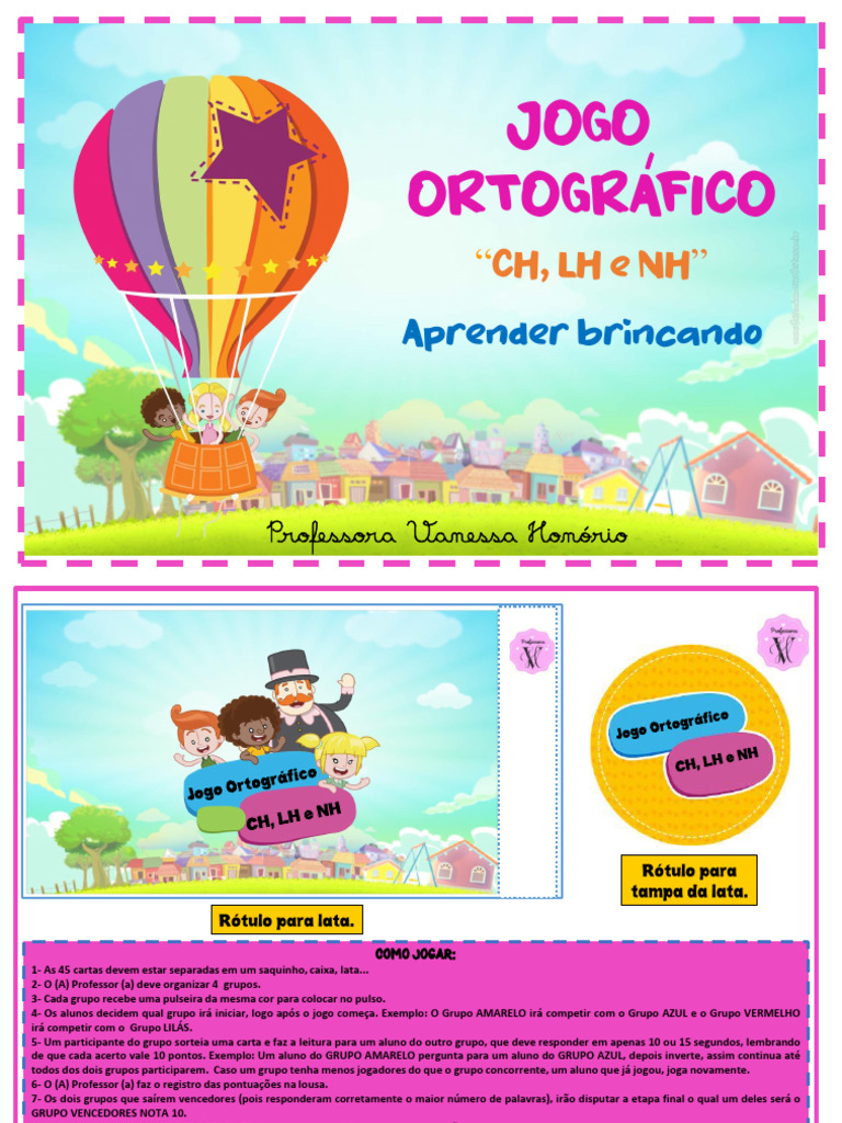 Jogo Ortográfico - CH, LH e NH | PDF
