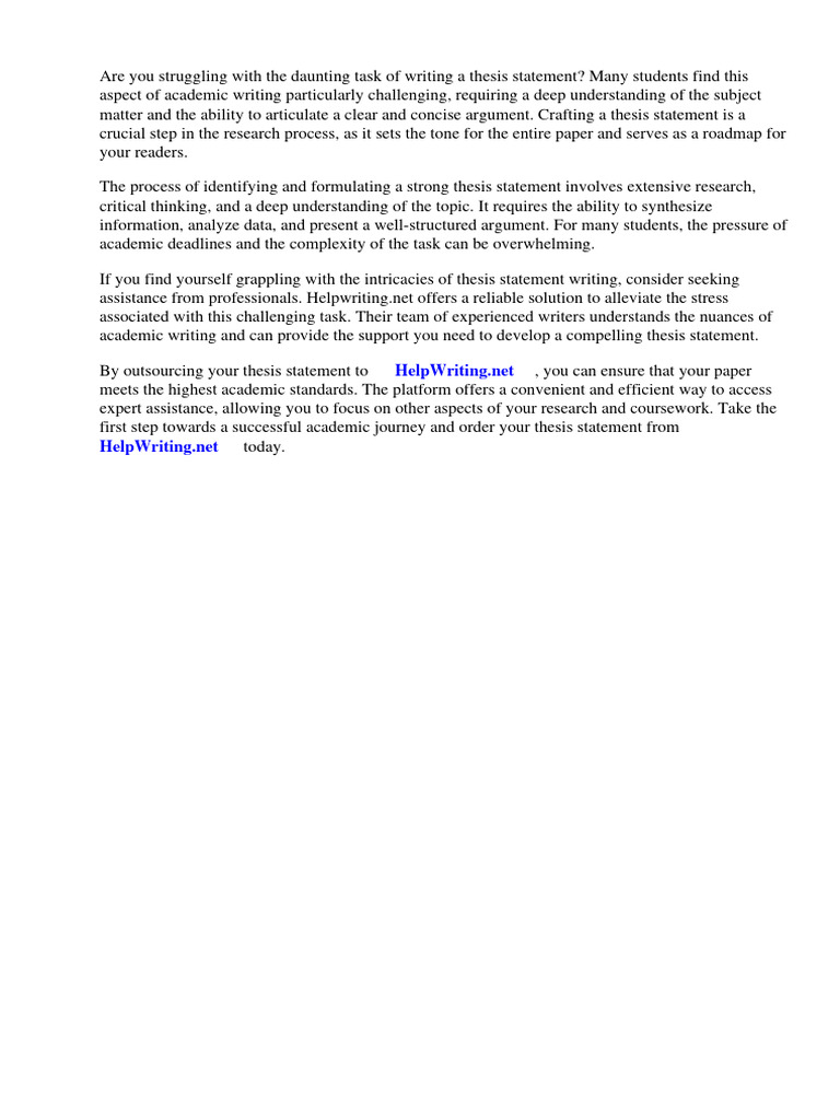 Identify Thesis Statement Quiz | PDF