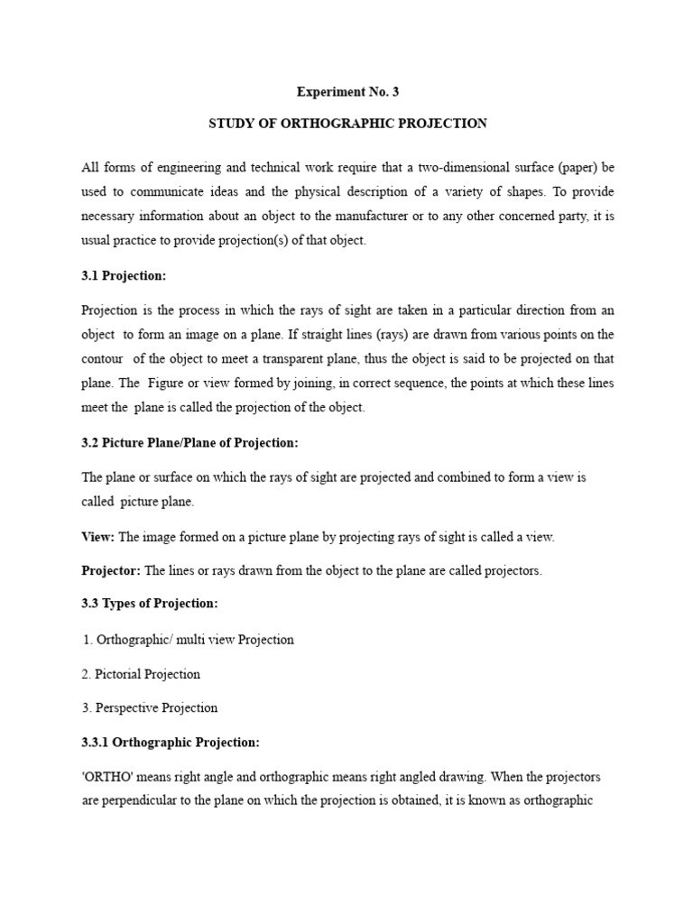 Orthographic Projection Study Guide | PDF | Teaching Methods & Materials