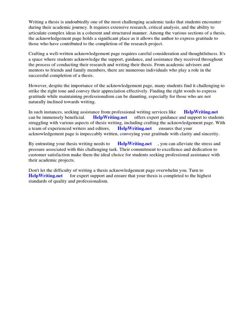 Sample of Acknowledgement Page in Thesis | PDF | Thesis