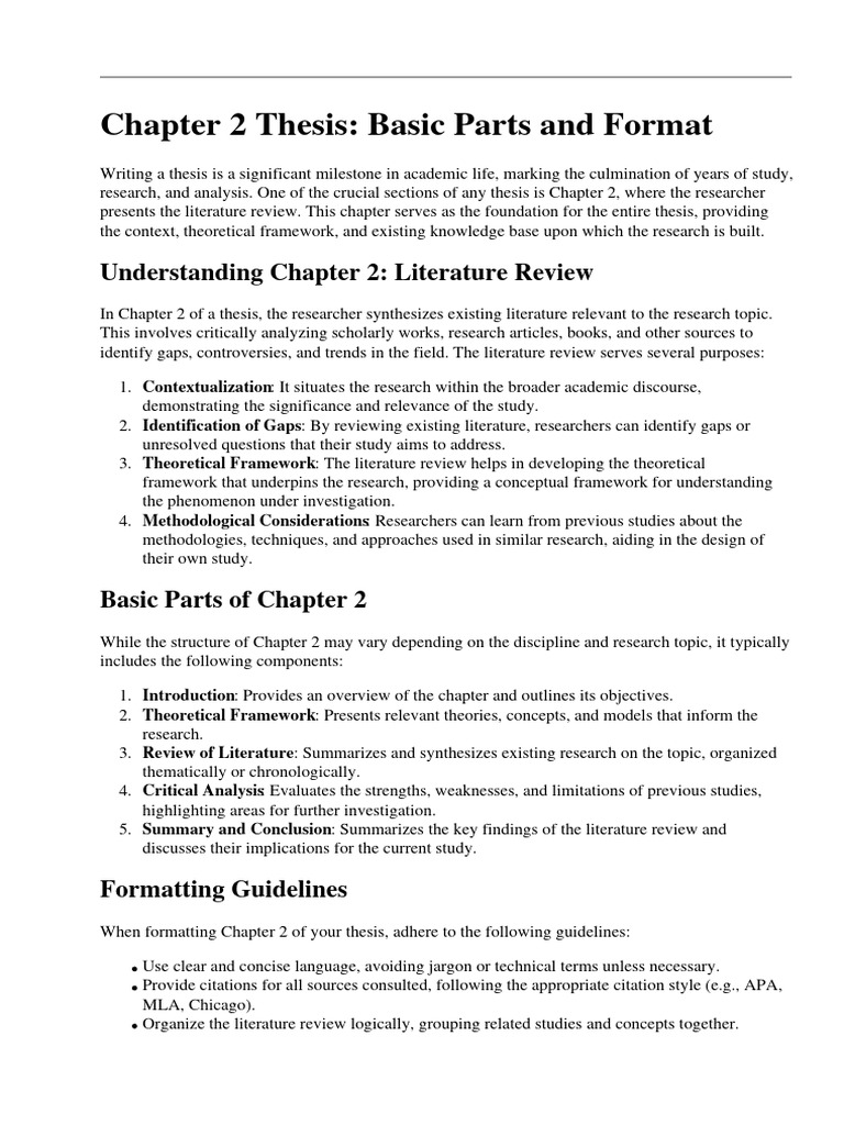 Chapter 2 Thesis Basic Parts and Format | PDF | Career & Growth | Art