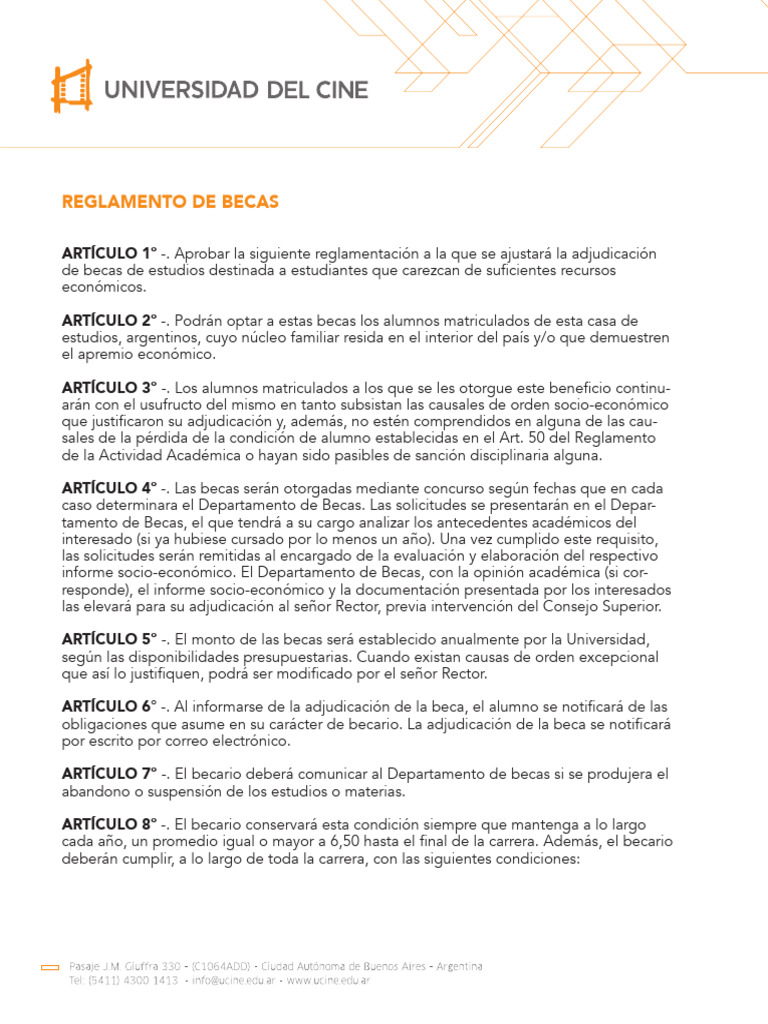 Reglamento Becas 2024 | PDF