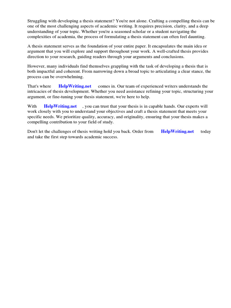 Develop A Thesis Statement | PDF | Art | Self-Improvement