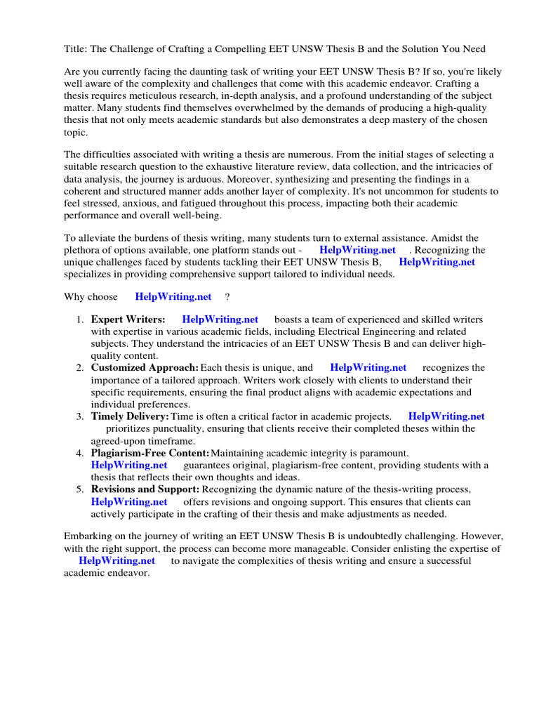 Eet Unsw Thesis b | PDF | Thesis | Doctor Of Philosophy