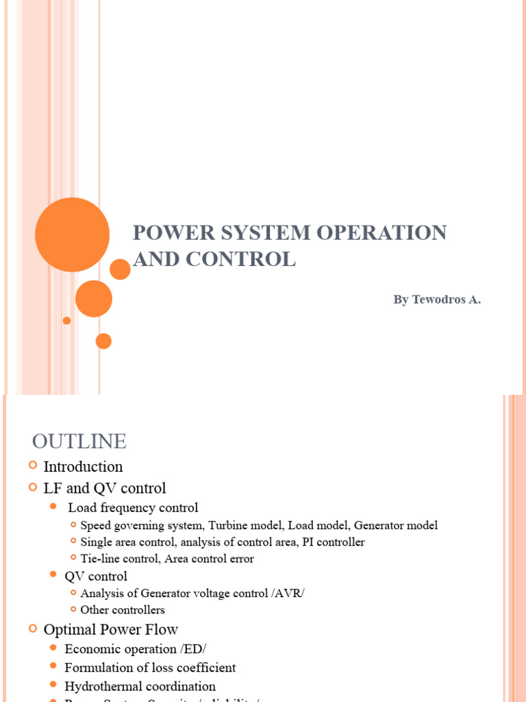 Power System Operation and Control | PDF