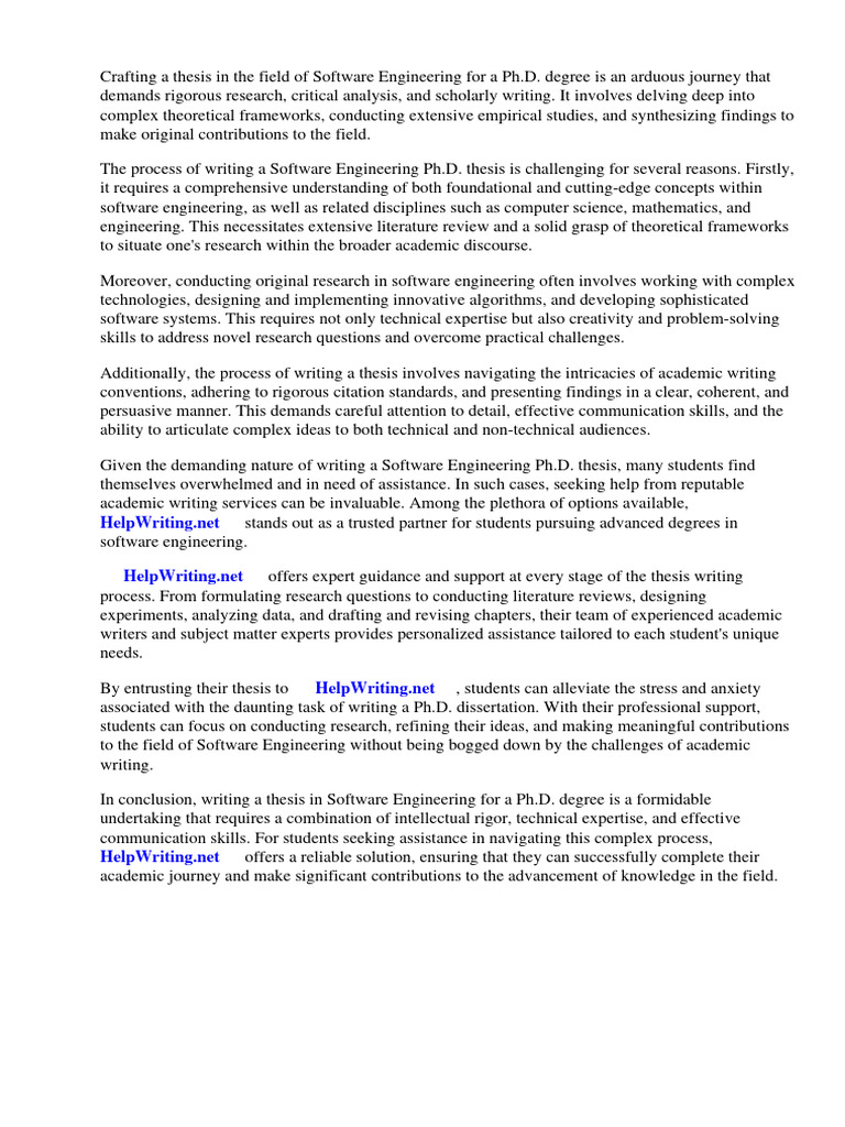 Software Engineering PHD Thesis | PDF