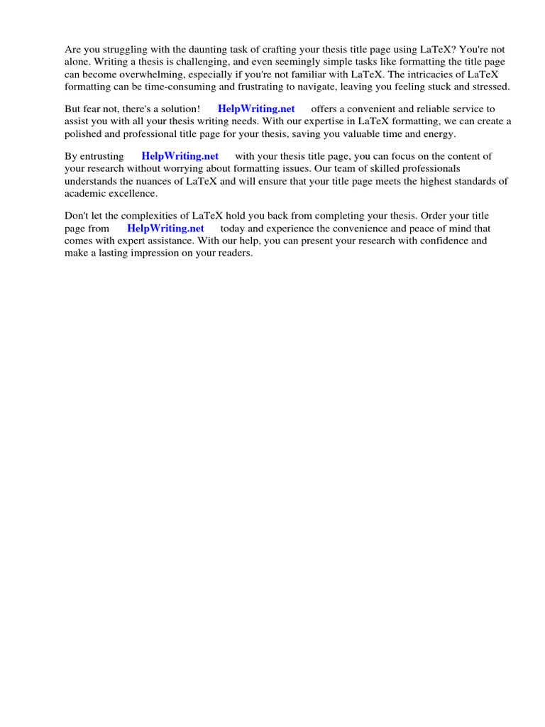 Latex Thesis Title Page Template | PDF | Computers