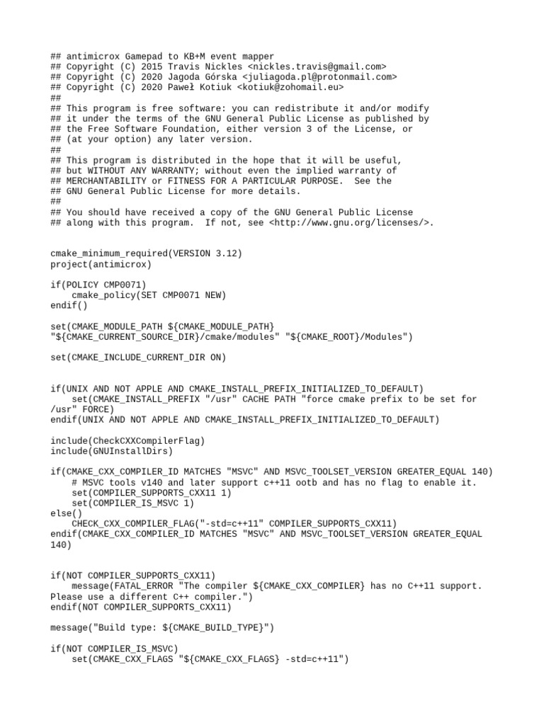 CMakeLists | PDF | System Software | Software