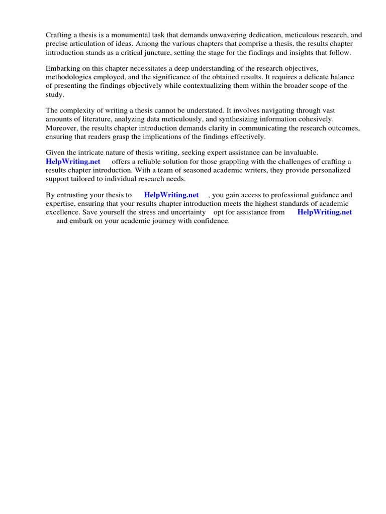 Thesis Results Chapter Introduction | PDF | Methodology | Thesis