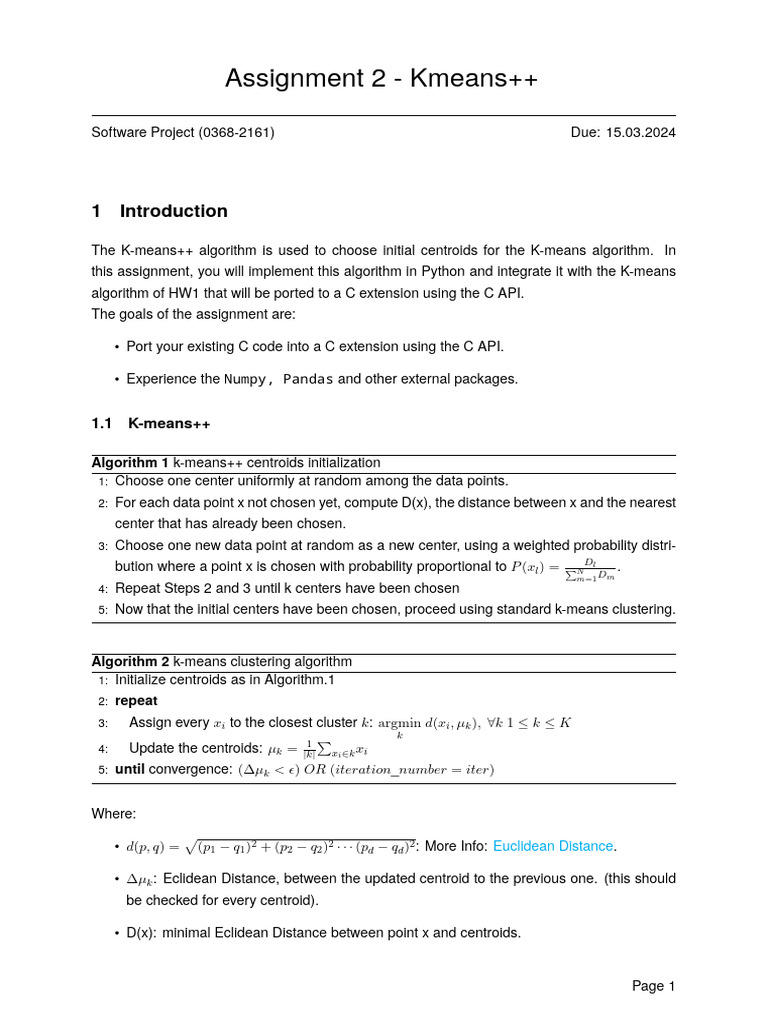 Kmeans++ Exercise | Download Free PDF | Cluster Analysis | Computer Science