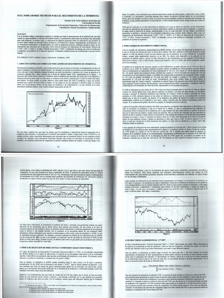 Fi-51. Indicadores Tecnicos para El Seguimiento de La Tendencia | PDF | Análisis técnico