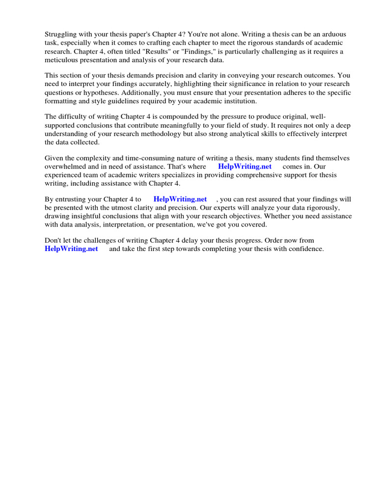 Parts of Thesis Paper Chapter 4 | PDF