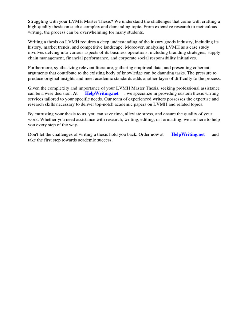LVMH Master Thesis | PDF