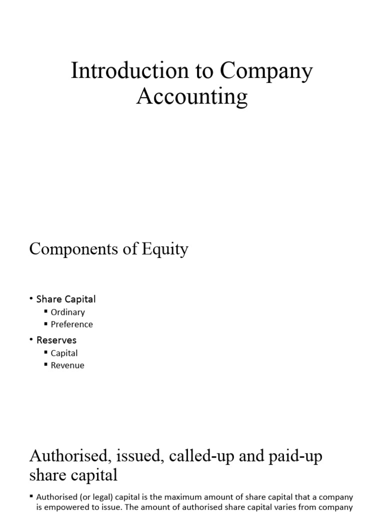 Introduction To Company Accounting | PDF | Dividend | Preferred Stock