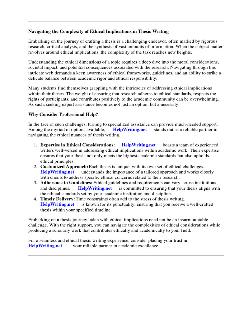 Ethical Implications Thesis | PDF