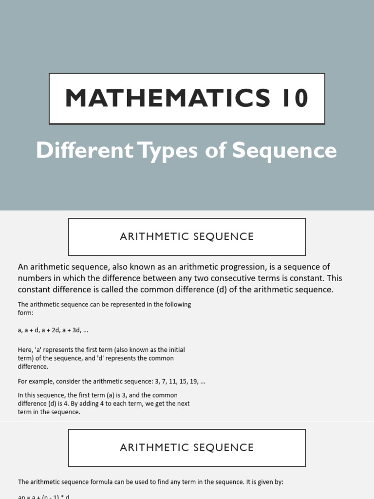 Different Types of Sequence | Download Free PDF | Sequence | Numbers