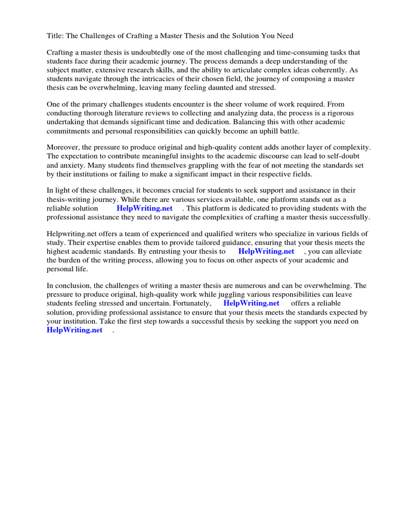 Master Thesis Example | PDF | Thesis